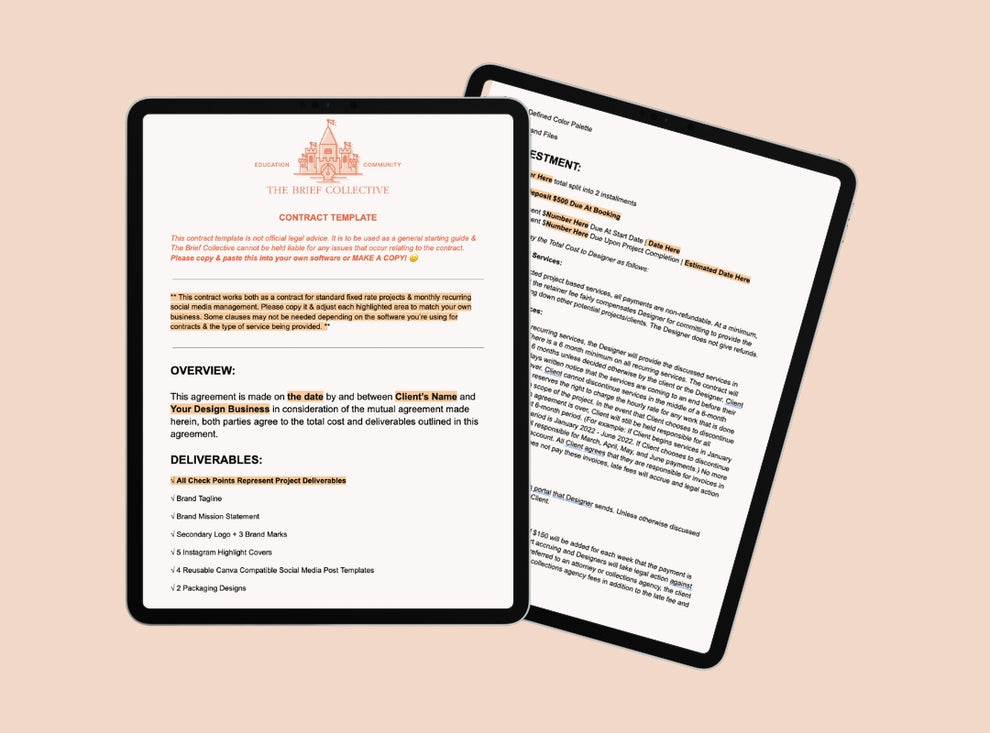 Graphic Design Contract Template – The Brief Collective
